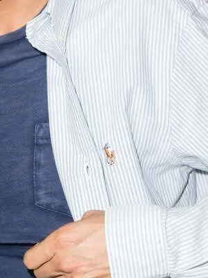 Polo Ralph Lauren Logo-embroidered Striped Shirt - Blue
