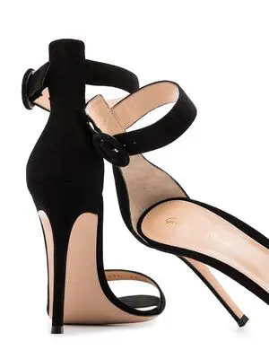 GIANVITO ROSSI Portofino 105mm Suede Sandals - Black