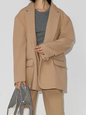 THE FRANKIE SHOP Bea Boxy Blazer - Brown