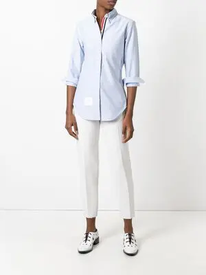 Thom Browne Long Sleeve Oxford Shirt - Blue