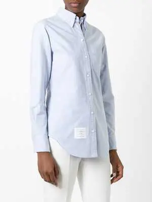 Thom Browne Long Sleeve Oxford Shirt - Blue