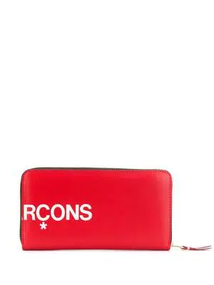 Comme Des Garçons Rectangular Logo Print Wallet - Red