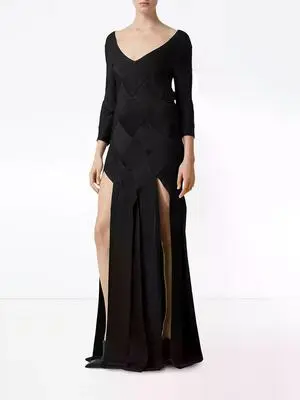Burberry Woven Panel Evening Dress