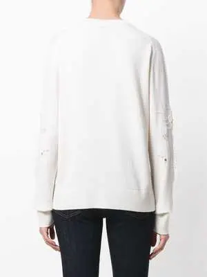 BARRIE Cashmere Round Neck Pullover - White