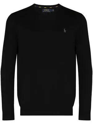 Polo Ralph Lauren Logo Embroidery Crew Neck Jumper - Black