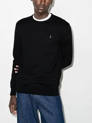 Polo Ralph Lauren Logo Embroidery Crew Neck Jumper - Black