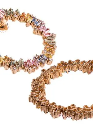 SUZANNE KALAN 18kt Fireworks Sapphire Hoop Earrings