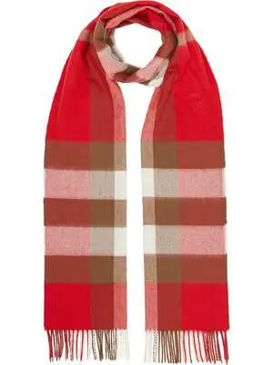 Burberry Check Cashmere Scarf - Red
