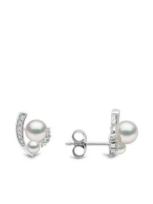 Yoko London 18kt White Gold Freshwater Pearl And Diamond Earrings