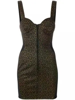 JEAN PAUL GAULTIER Flower Print Panelled Dress - Black