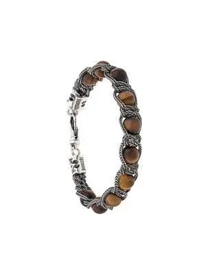 Emanuele Bicocchi Beaded Chain Bracelet - Brown