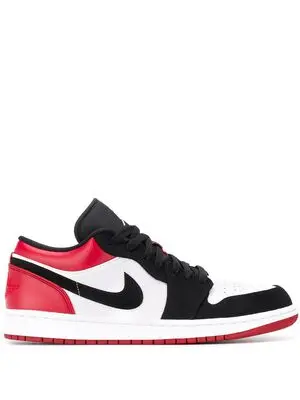 JORDAN Air 1 Low Black Toe Sneakers - White