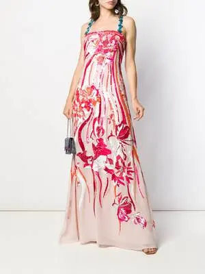 Emilio Pucci Sequined Floral Appliqué Gown