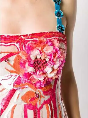 Emilio Pucci Sequined Floral Appliqué Gown