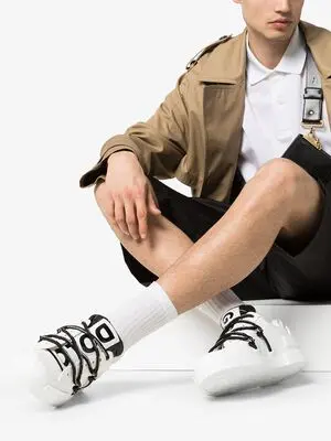 Dolce & Gabbana Portofino Patent Leather Sneakers - White