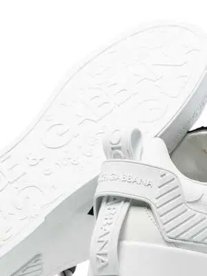 Dolce & Gabbana Portofino Patent Leather Sneakers - White