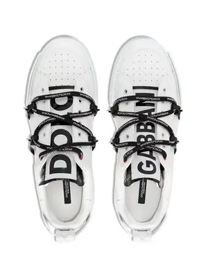Dolce & Gabbana Portofino Patent Leather Sneakers - White