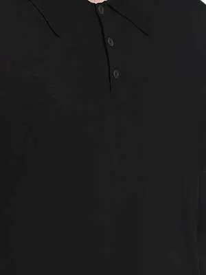 Prada Worsted Wool Polo Shirt - Black