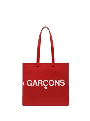 Comme Des Garçons Logo-print Leather Tote Bag - Red