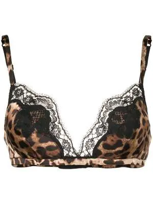 Dolce & Gabbana Leopard Print Bra - Brown