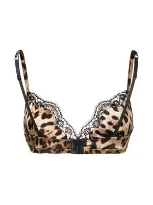 Dolce & Gabbana Leopard Print Bra - Brown