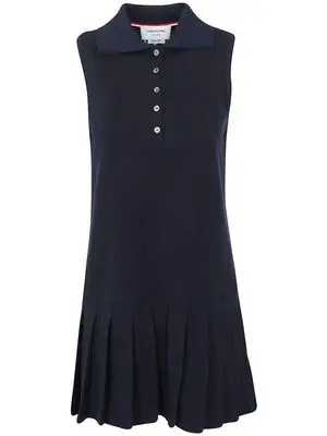 Thom Browne Rwb Stripe Pleated Tennis Dress