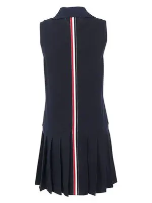 Thom Browne Rwb Stripe Pleated Tennis Dress