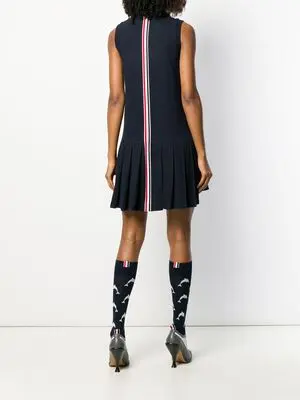 Thom Browne Rwb Stripe Pleated Tennis Dress