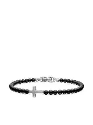 David Yurman Sterling Silver Spiritual Beads Cross Bracelet