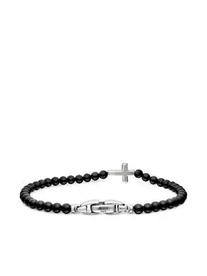 David Yurman Sterling Silver Spiritual Beads Cross Bracelet