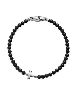 David Yurman Sterling Silver Spiritual Beads Cross Bracelet