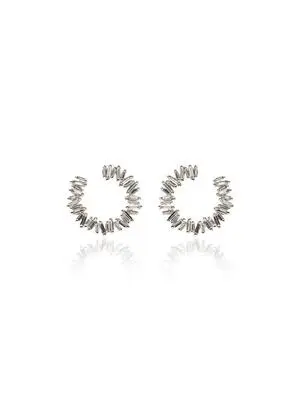 SUZANNE KALAN Suzanne Kalan Mini Spiral Diamond Earrings White Gold