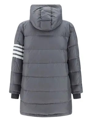 Thom Browne 4-bar Down Hooded Coat - Grey