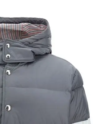 Thom Browne 4-bar Down Hooded Coat - Grey