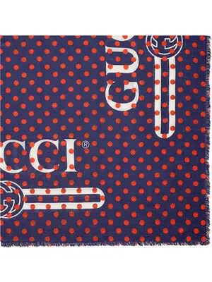 Gucci Vintage Logo Polka Dot Shawl