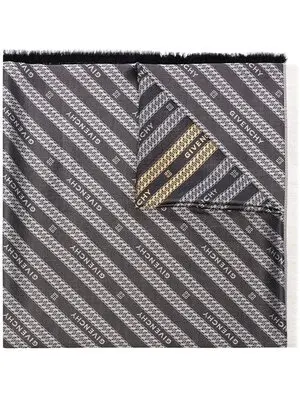 Givenchy Logo Embroidered Silk Scarf