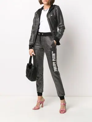 Philipp Plein Slim-fit Trousers With Glitter Detailing