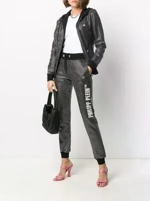 Philipp Plein Slim-fit Trousers With Glitter Detailing