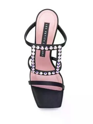 Les Petits Joueurs Hoya Studded Satin Mules