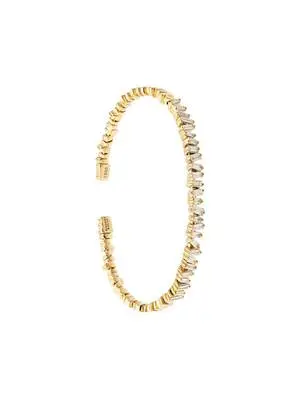 SUZANNE KALAN 18kt Yellow Fireworks Diamond Baguette Cuff - Gold