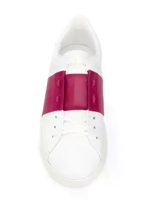 Valentino Garavani Striped Lace-up Sneakers - White