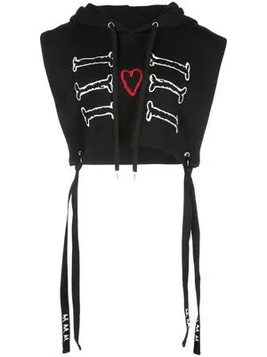 HACULLA. My Heart Cropped Hoodie - Black