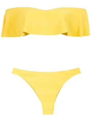 AMIR SLAMA Off-the-shoulder Bikini Set - Yellow