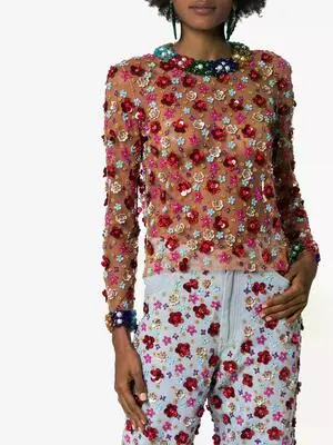Ashish Beaded Floral Top