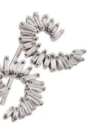 SUZANNE KALAN 18kt Diamond Baguette Spiral Earrings