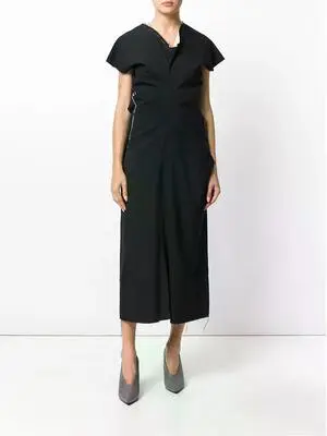 Comme Des Garçons Raw-edge Peplum Dress