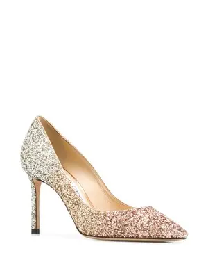 JIMMY CHOO 85mm Romy Ombre Glitter Pumps