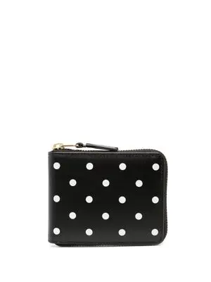 Comme Des Garçons Polka Dot Printed Wallet - Black