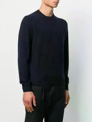 BARBA NAPOLI Round Neck Cashmere Jumper - Blue