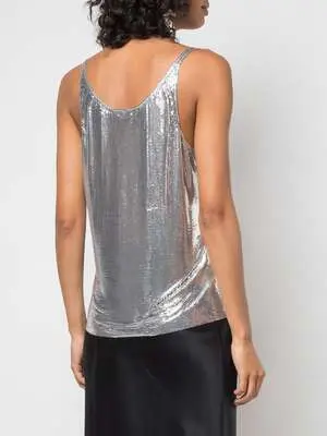 Rabanne Metallic Mesh Tank - Silver